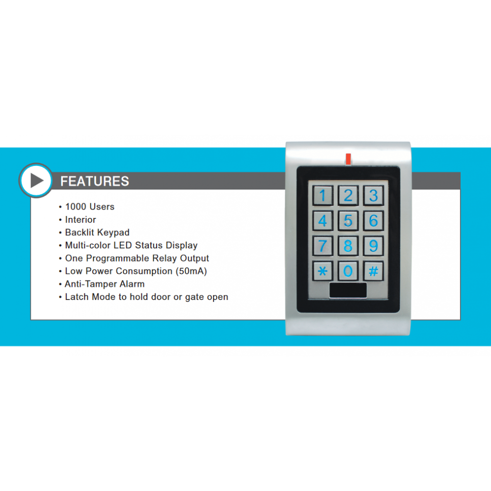 Dolphin Access Systems DOLKSF1000 1000 User Standalone Keypad - DOLKSF1000