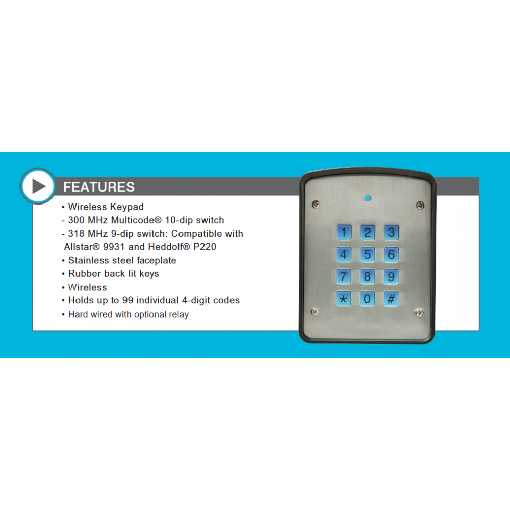 Dolphin Access Systems DOLKWP300318 Standalone Dual Frequency Keypad ...